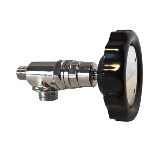 CHROMED STEAM VALVE WITH E61 STYLE HANDLE WITH CHROME CAP -SHORT ...